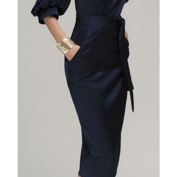 Dresses | Dark Blue Midi Dress | Poshmark